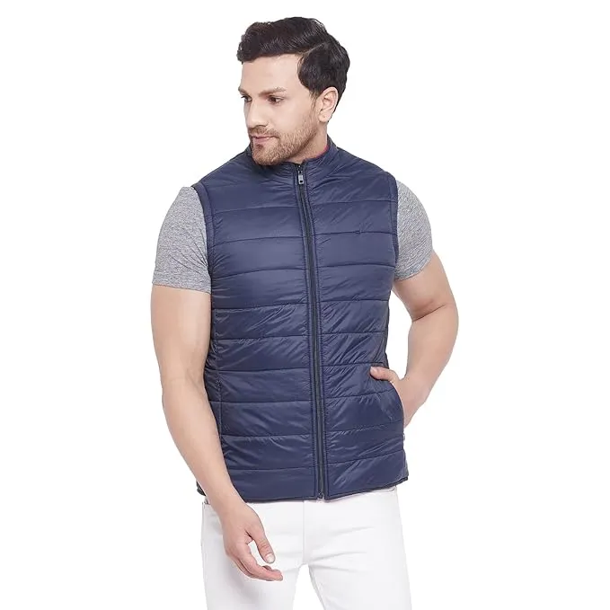 Pantoneclo Premium Quality Multicolor Men's Padding Sleeveless Jacket - Ensign Blue / Forget-Me ...
