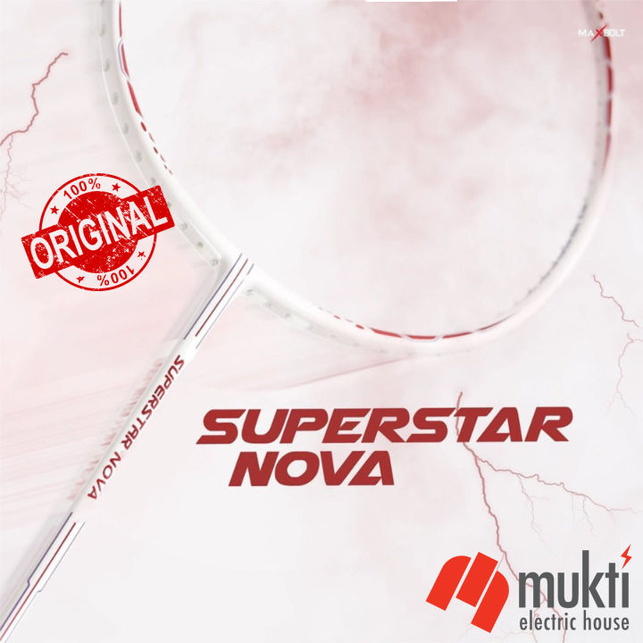 Korea Imported MAXBOLT Superstar Nova Unstrung White Badminton Racket ...