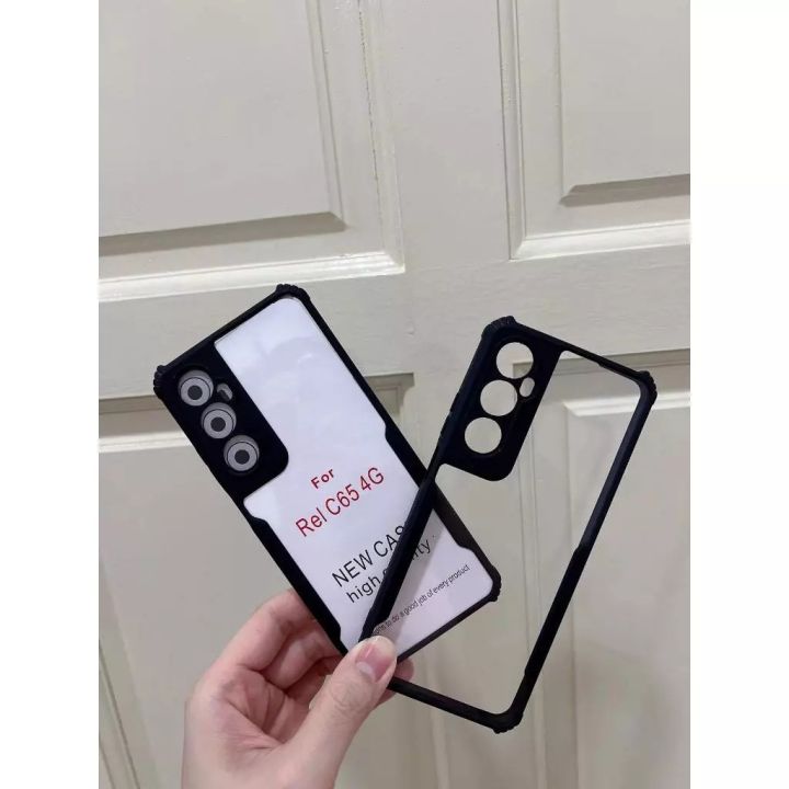 Realme C65 4G Back Cover Transparent Black Premium Quality Phone Case ...