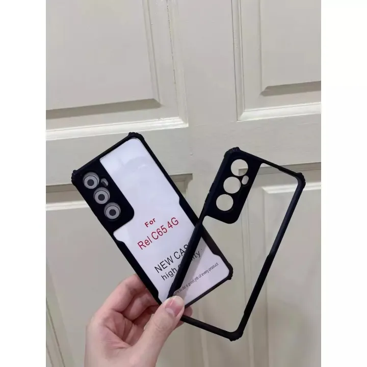 Realme C65 4G Back Cover Transparent Black Premium Quality Phone Case ...