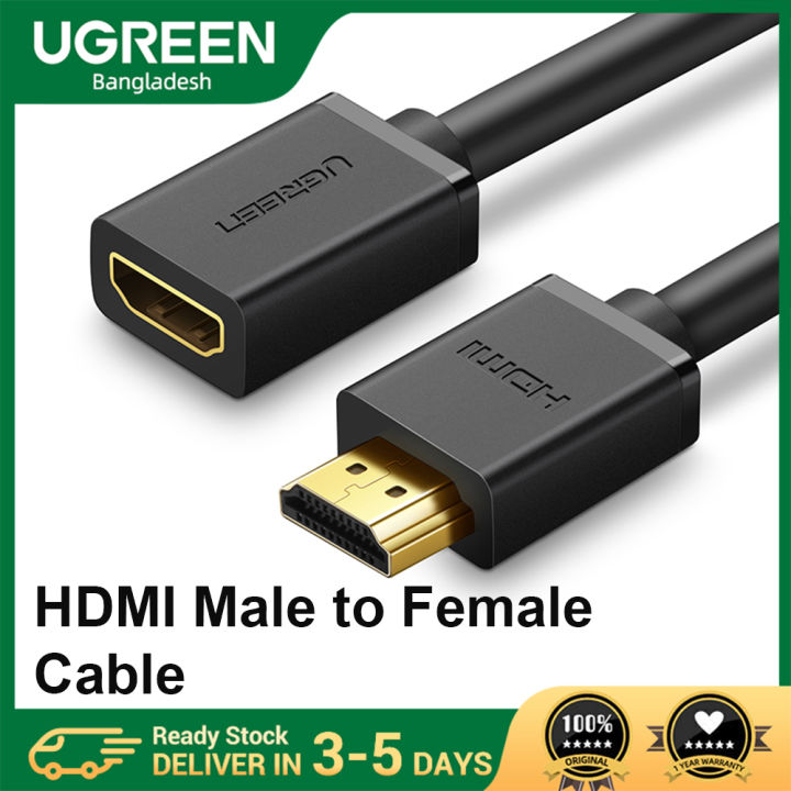 UGREEN HD107 HDMI Male to Female Cable - 0.5M/1M/2M/3M/5M - Max 4K x 2K 60Hz Support - 10.2Gbps ...