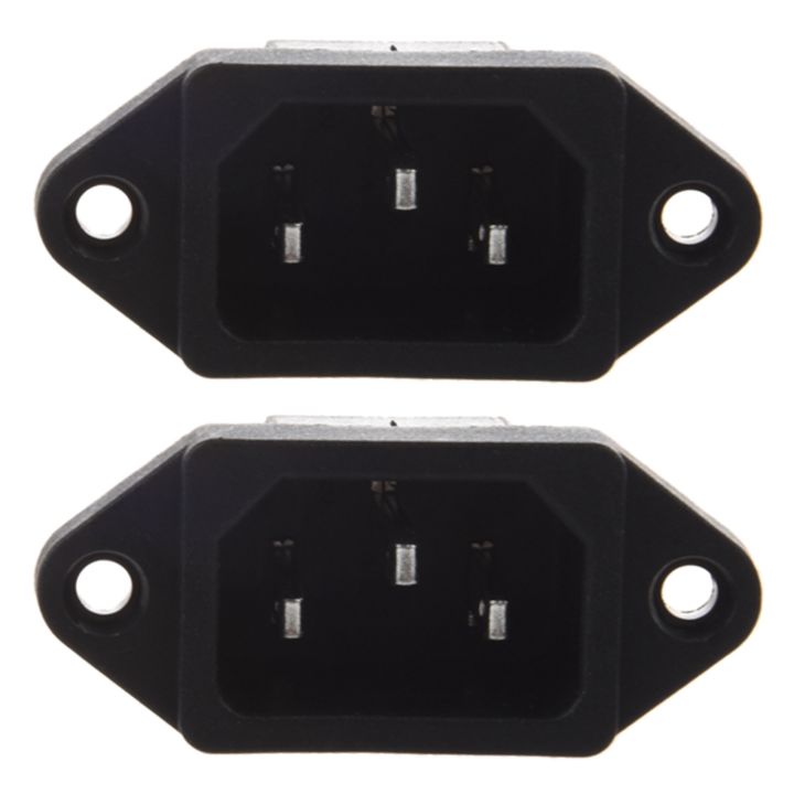 2X IEC 320 C14 Male Plug 3 Pins PCB Panel Power Inlet Socket Connector ...