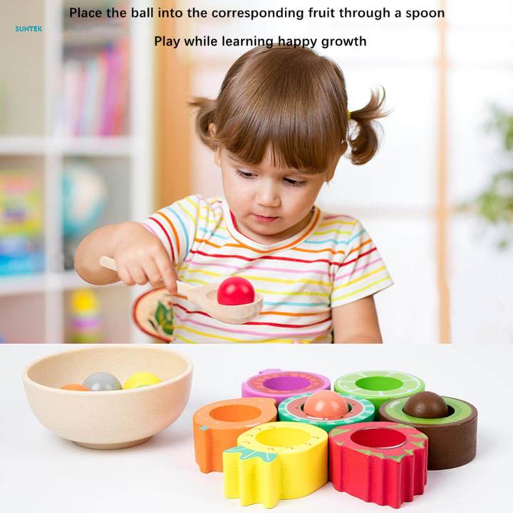 Rainbow Colored Sorting Ball in Cup Educational Toys for Boys Kids ...