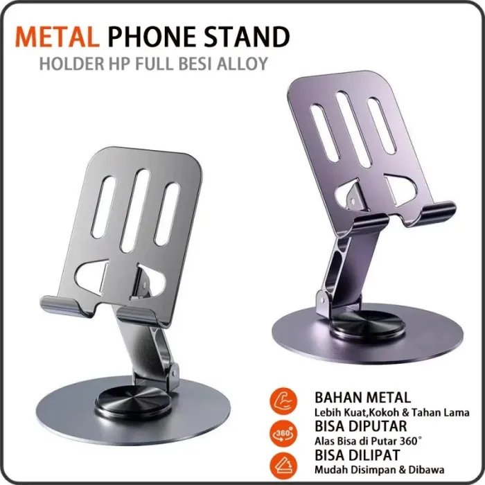 K72 Aluminium alloy 360° Rotating Folding Adjustable Phone Stand Metal ...