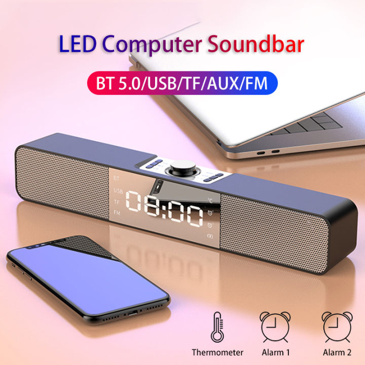 LED TV Soundbar Bluetooth Speaker Portable Wireless Computer Speakers ...