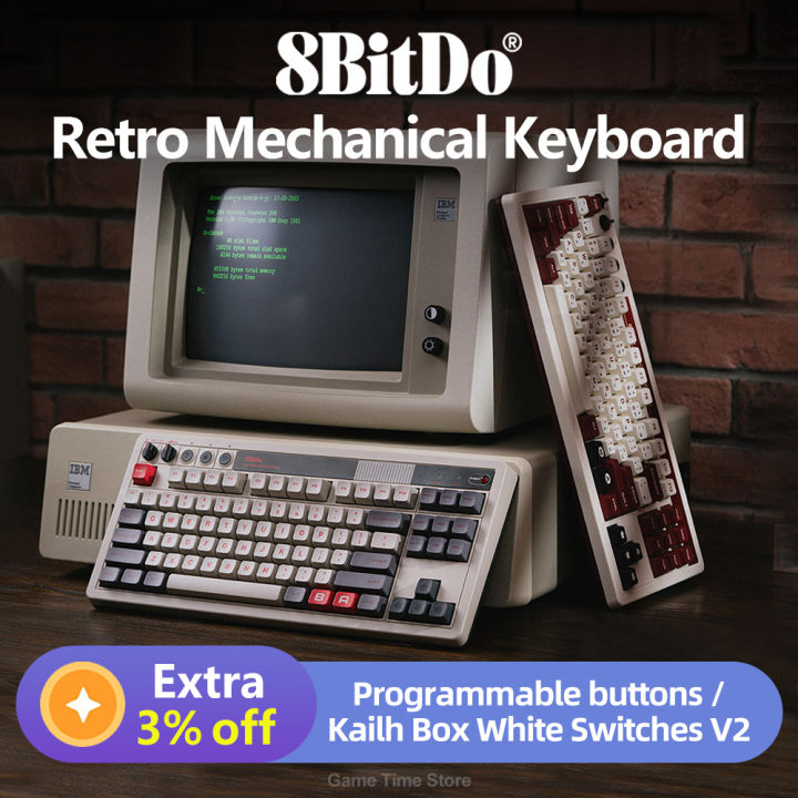 8BitDo Retro Mechanical Keyboard, BT/2.4G/USB-C Hot Swappable Gaming ...