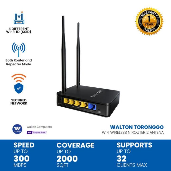 Walton Toronggo WIFI Wireless N Router 300Mbps, 5 dbi, 2 Antena ...