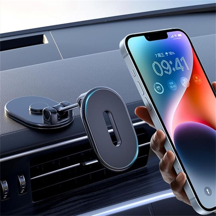 Magnetic Car Phone Holder Alloy Folding Strong Magnet 360 Rotation ...