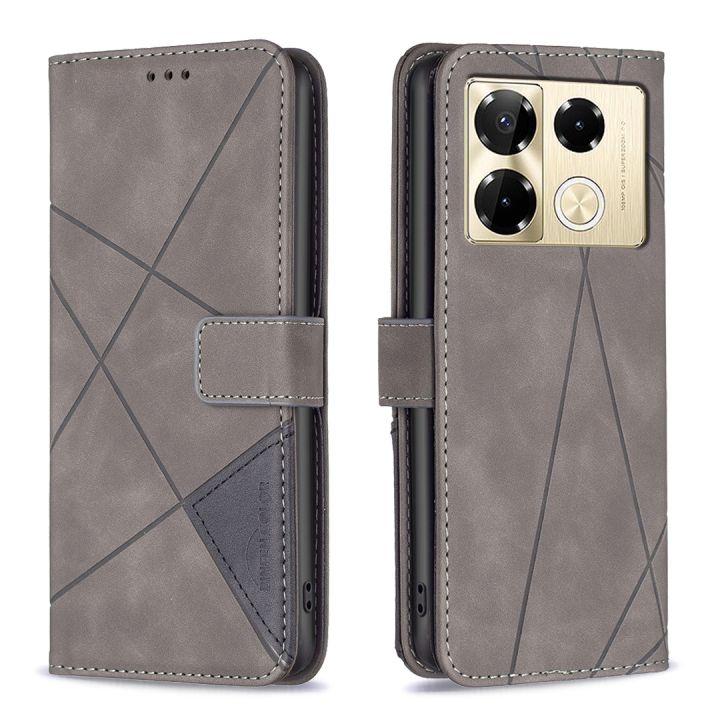 Magnetic Buckle Rhombus Texture Leather Phone Case For Infinix Note 40 ...