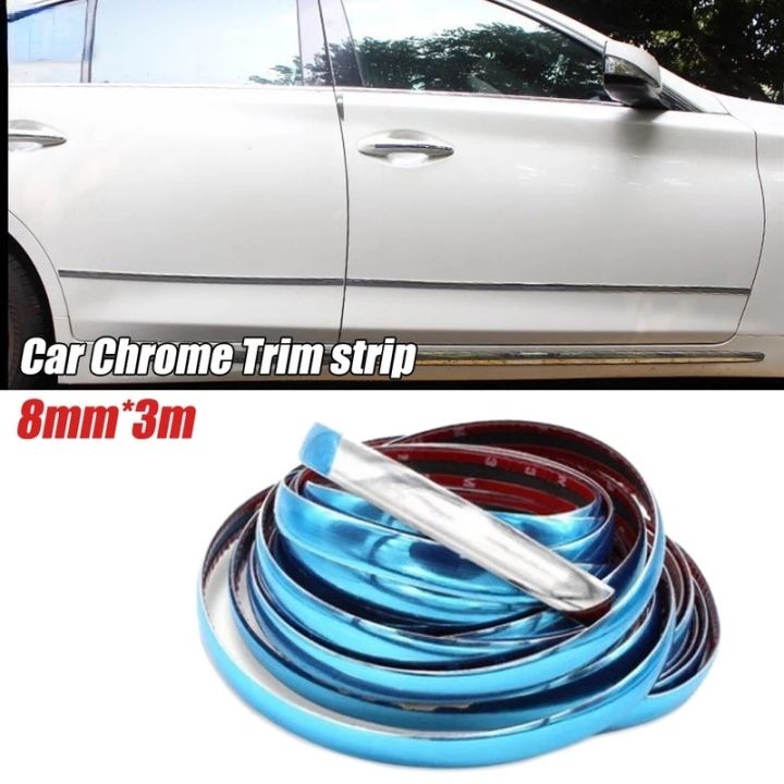Auto Body Chrome Moulding Trim Car Door Stickers Strip Bumper Grill Car ...