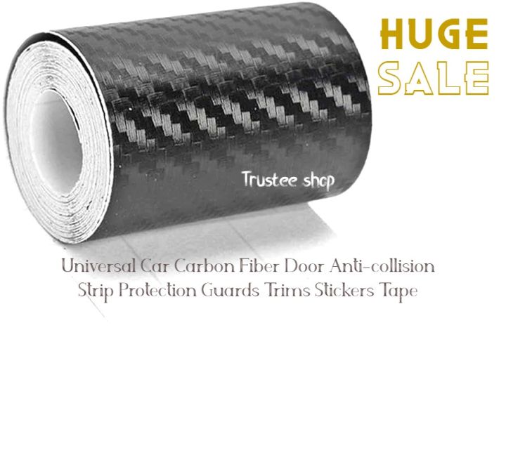 5cm X 5 meter Universal Car Carbon Fiber Door Anti-collision Strip Protection Guards Trims ...