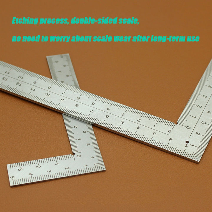Double-sided ruler L-shaped steel ruler Portable Thickened ruler Corner ...