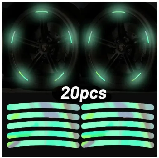 20 Pc set Car Wheel Sticker Reflective Stripe Waterproof Car Wheel Hub ...