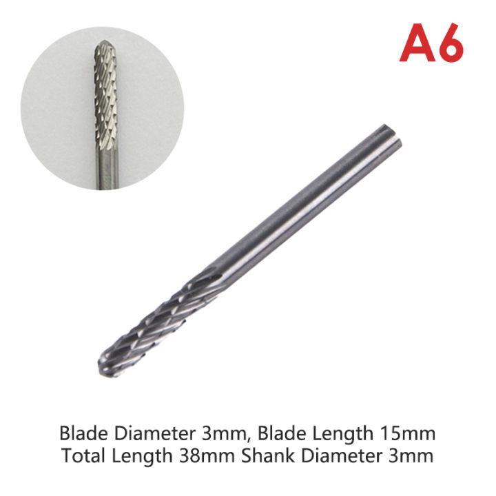 Tungsten Rotary File Hard Alloy Rotary Bur Drill Bit Engraving Cutter ...