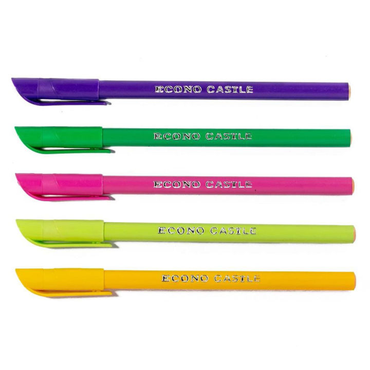 Econo Castle Multi Body Color Ball Pen- Black ink (Pack of 20 Pens ...