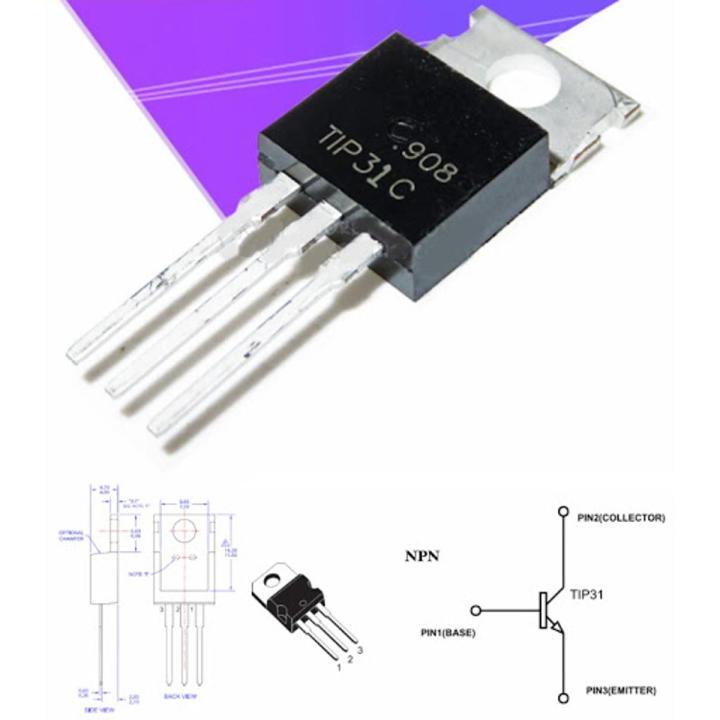 Tip31c npn পাওয়ার Transistor-3pcs | Daraz.com.bd