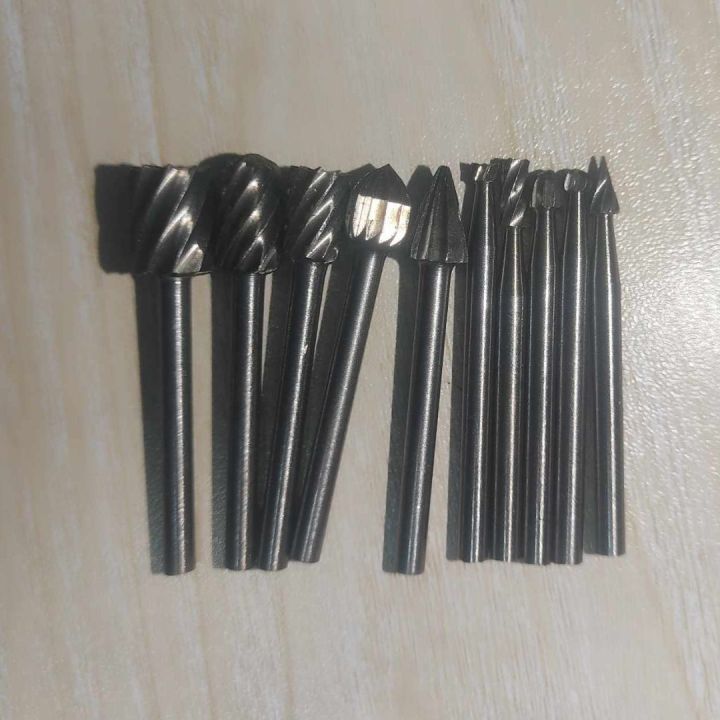 10Pcs SET Electric Grinding Drill Bit 10Pcs 3mm Shank HSS Bits Rotary ...