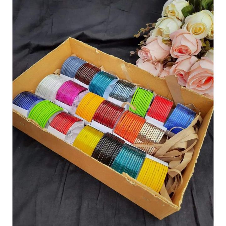 12 Dozon Glass Bangles/Churi combo gift package for girls ( Reshmi ...