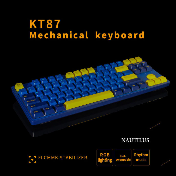 Capturer KT87 Wired RGB Hot-Swappable Mechanical Keyboard (Red ,white ...