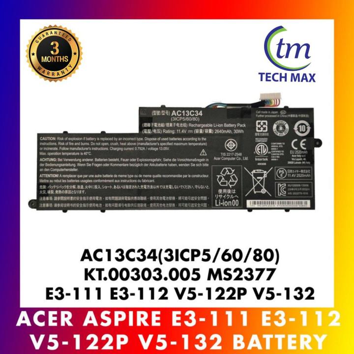 Laptop battery For AC13C34 For ACER For Aspire E-11 E3-111 E3-112 ES1 ...