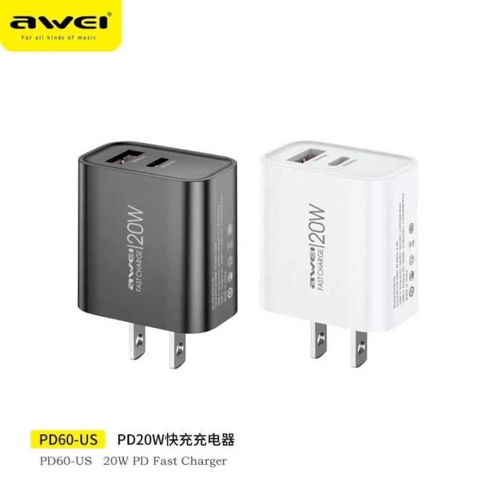 Awei PD60 20W Fast Charging PD Power Adapter | Daraz.com.bd