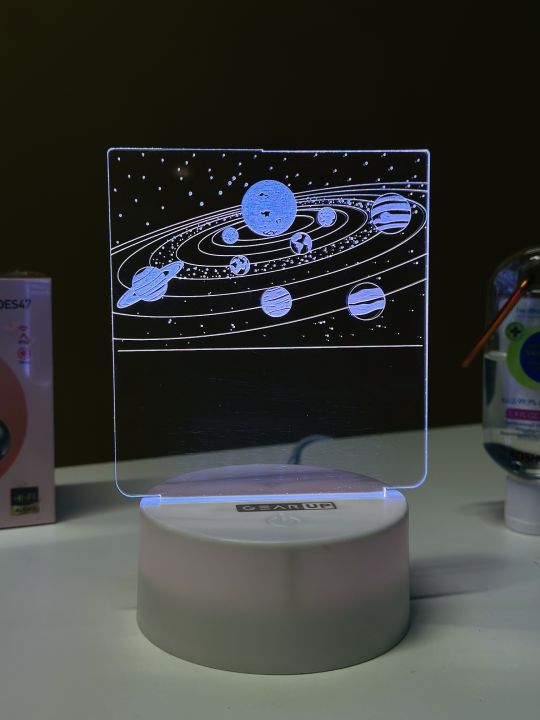 GearUP Acrylic Multicolor Night Lamp (Solar System)- BLACK | Daraz.com.bd