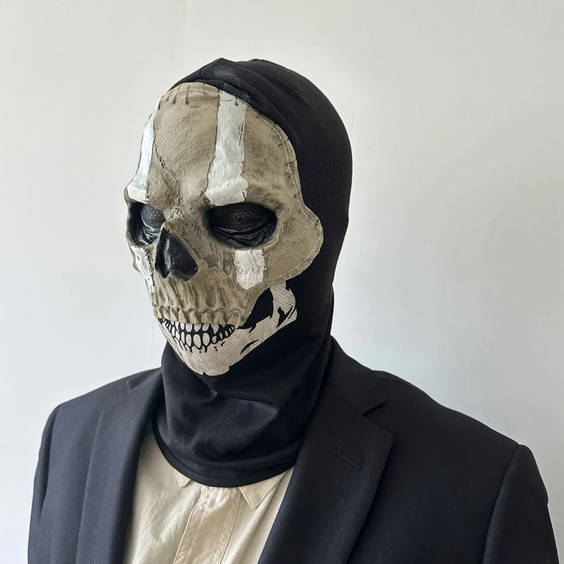 Unisex Horror Skull Mask Ghost Call of Duty Latex Headgear Helmet ...
