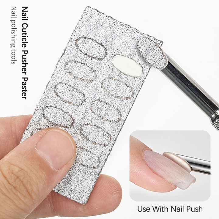 50Pcs 100/240 Nail Cuticle Pusher Self-adhesive Sand Flake Trimming ...