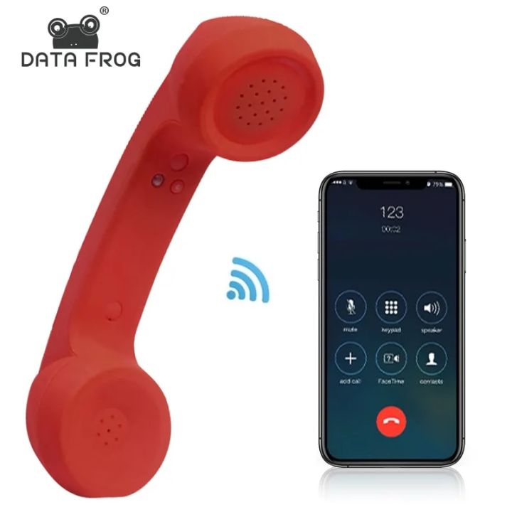 DATA FROG wire/Wireless Bluetooth-Compatible Telephone Handset Retro Mic Speaker Phone Call ...
