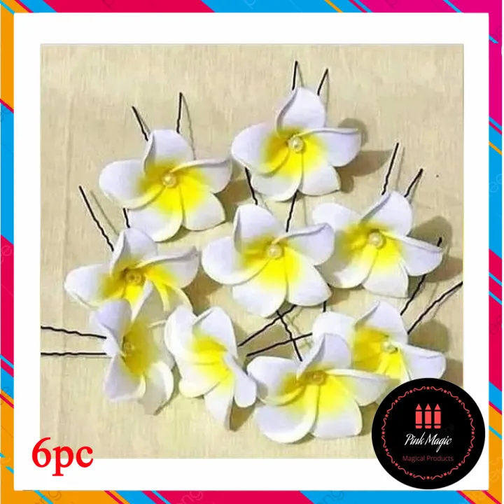 Artificial Kathgolap Flower Hair Clip/Bobby Pin - 6pc (White) | Daraz ...