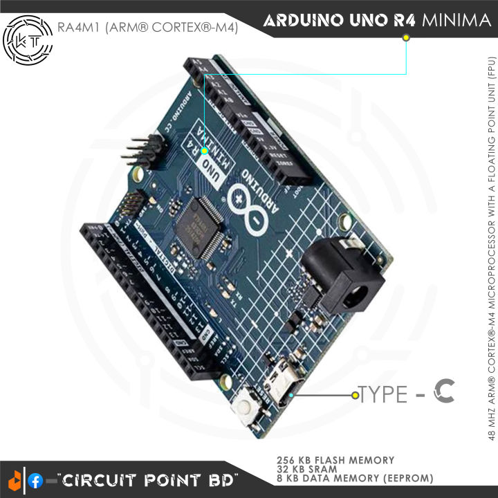 Arduino® Uno R4 Minima Type C Made In Italy Development Board Update From Uno R3 For Robotics