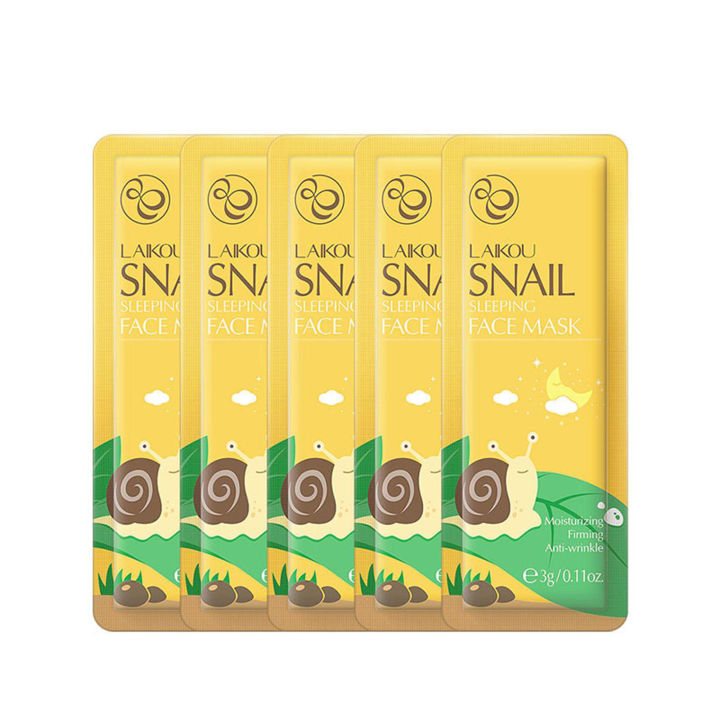 LAIKOU Snail Essence Sleeping Mask -5 pcs | Daraz.com.bd