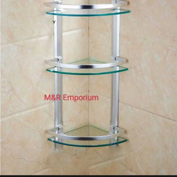 Glass Corner Shelf 3 Part For Wall Corner Storage - Create Sleek And ...