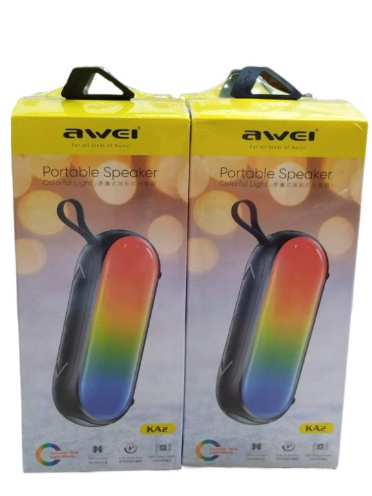 Awei Colorful Light KA2 Outdoor TWS Waterproof Portable Bluetooth Wireless IPX7 Dual Speake ...
