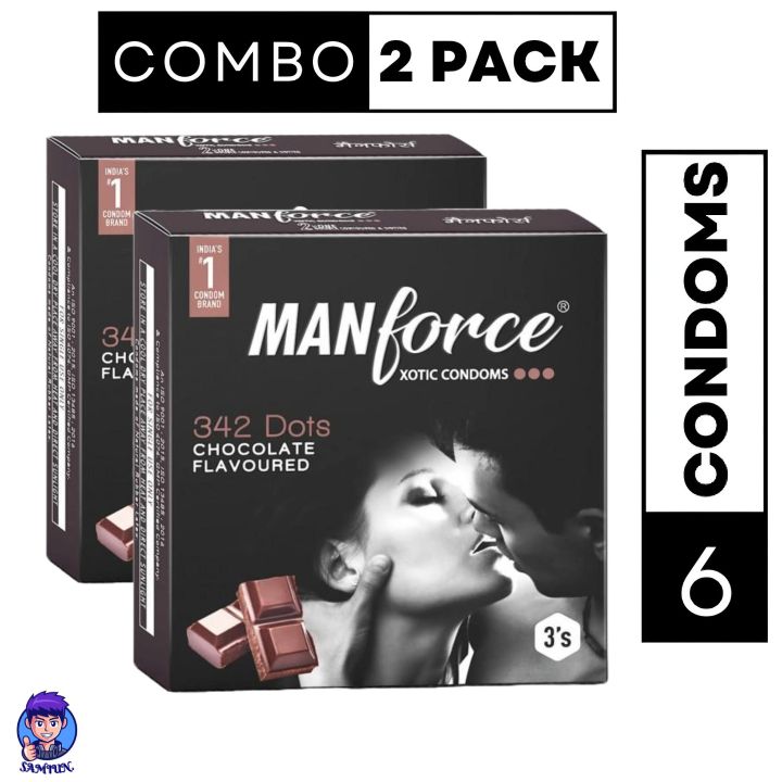 Manforce Condom Chocolate Flavoured Extra Dots Condom - 6 Pcs in 2 ...