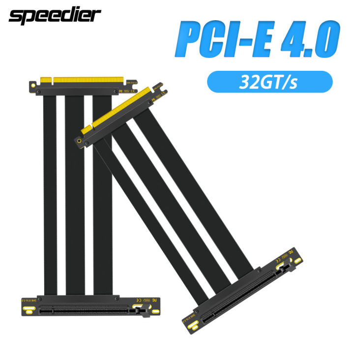 PCIE 4.0x16 Riser Cable EMI Shielded High-Speed Flexible Extender PCI ...