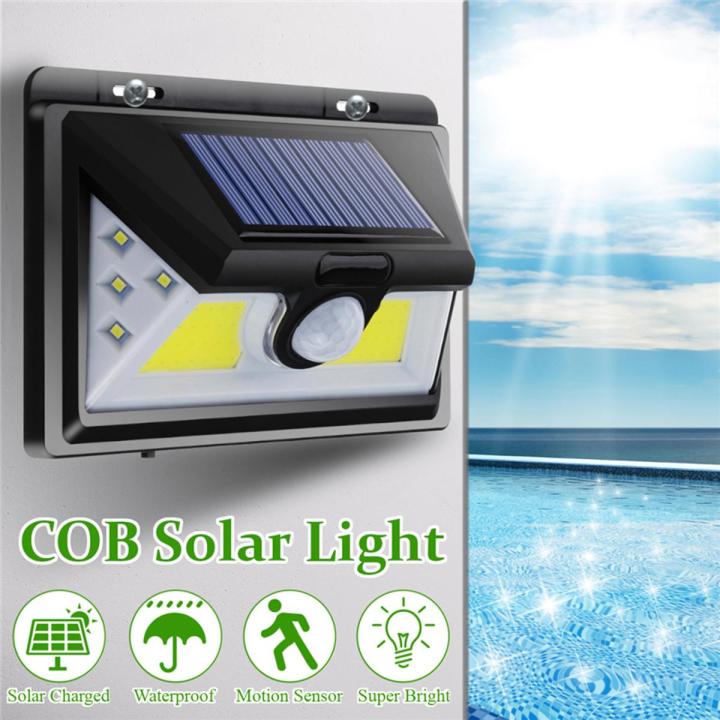 COB LED Solar Wall Light PIR Motion Sensor Waterproof Street Garden ...