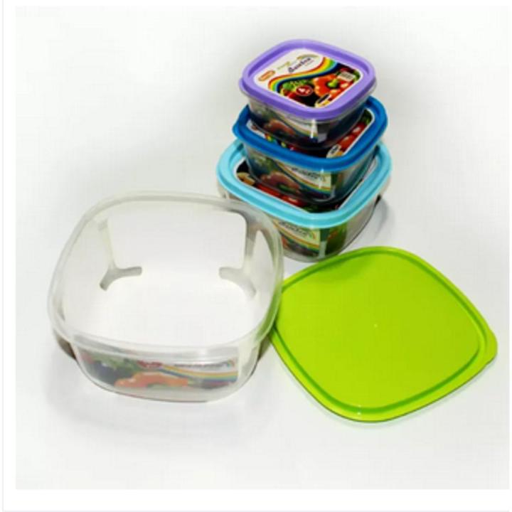 Transparent Plastic Rainbow Food Storage Box Container With Lid - 4pcs ...