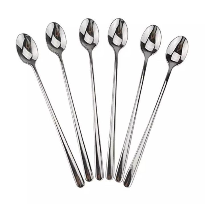 6 Pcs Stainless steel Long Pickle/Tea Spoon - Oven Cover | Daraz.com.bd