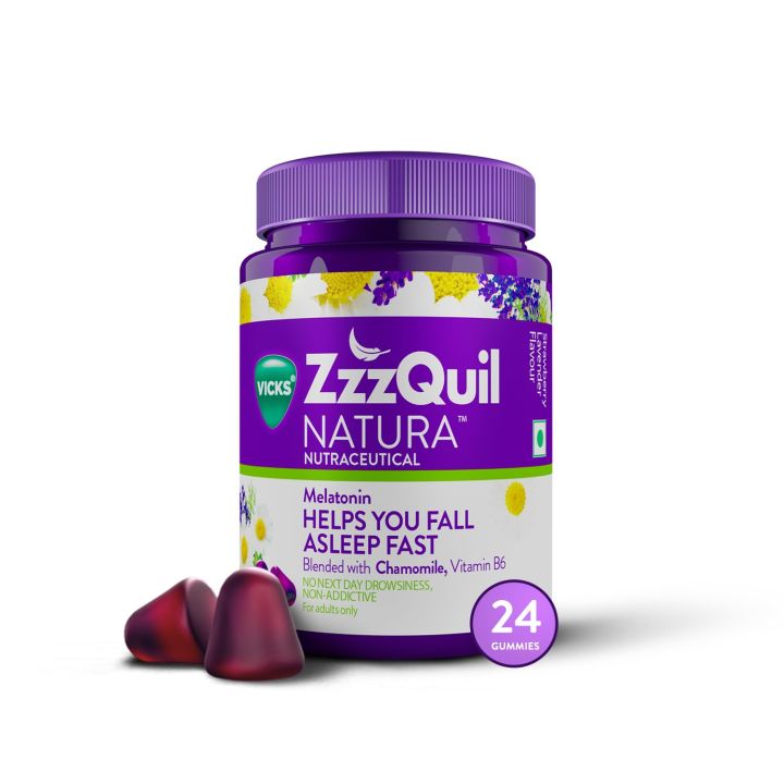 Vicks ZzzQuil Natura, 24s Pack, Non-Addictive Sleep-Aid Gummy ...