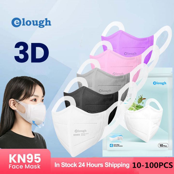Elough Face Mask KN95 Mascarillas FFP2 Respirator FPP2 Masks 4 Layers Breathable CE Certificate ...