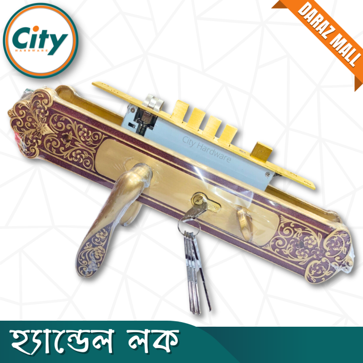 High Security Big Size Handle Lock Full Brass Handle Lock For Main Door ...