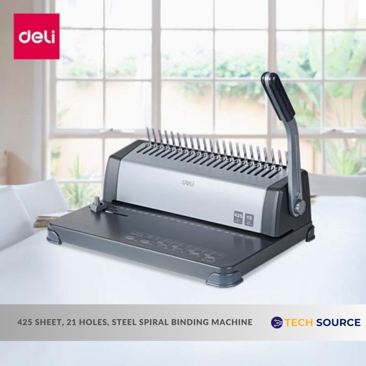 Deli E3872 425 Sheets 21-HOLE Steel Spiral Binding Machine | Daraz.com.bd