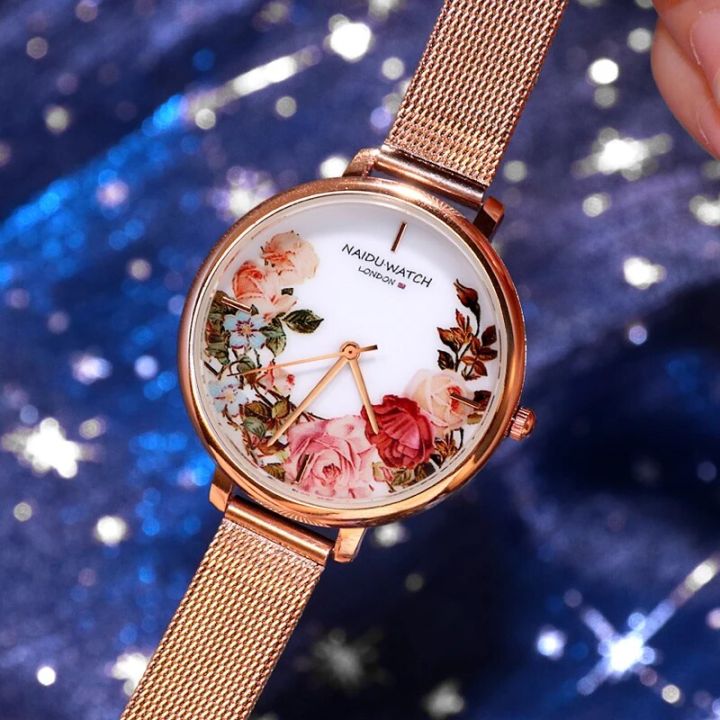 Mesh Belt Fashion Women Watch Rose Gold Bracelet Wrist Watches China ...