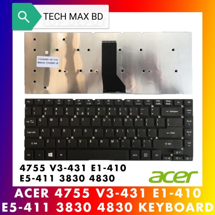 Acer Aspire 4755 V3-431 E1-410 E5-411 3830 4830 Laptop Keyboard ...