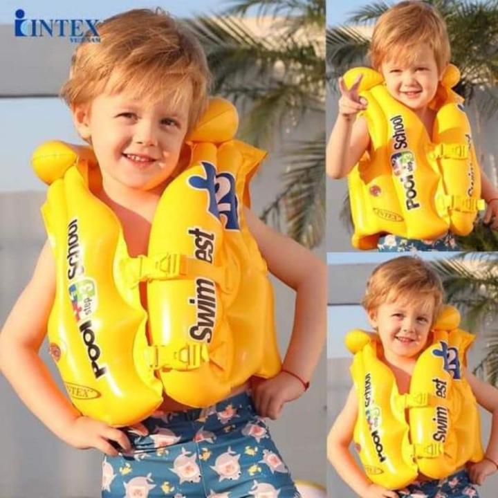Intex Pool School Swimming Inflatable Safety Vest For Children 50 x 47 ...