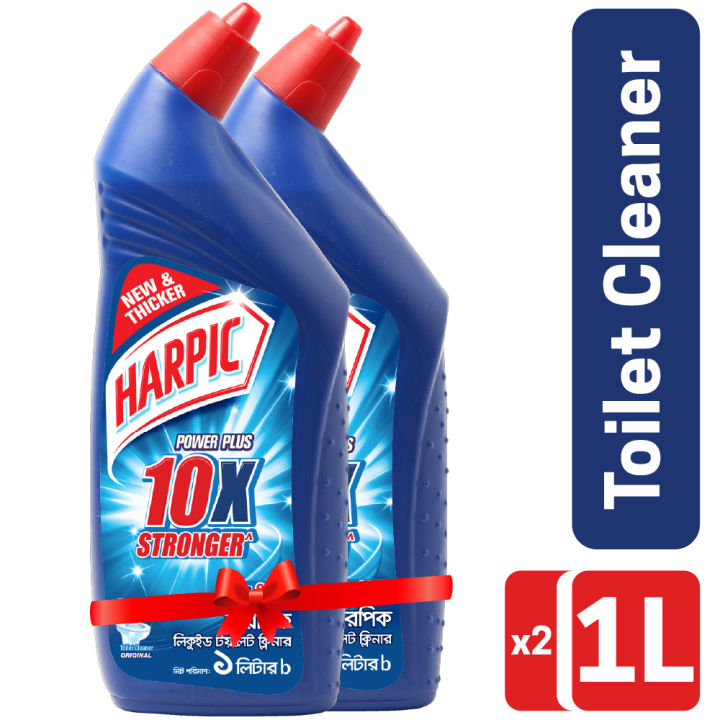 Harpic Toilet Cleaner 2L (1L X 2), Double Pack Original Power Plus 10x ...