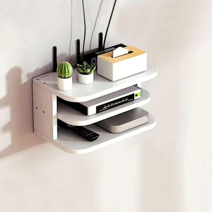 Tiyana Craft Wood 3 Tier Wall Mounted Wireless Router Stand 14 Inch ...