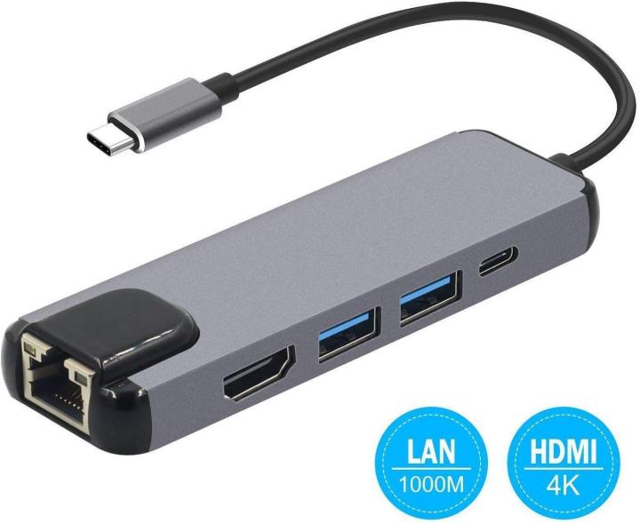 Type C Hub 5 in 1 Dongle USB-C to HDMI Multiport Adapter Type C Dock ...