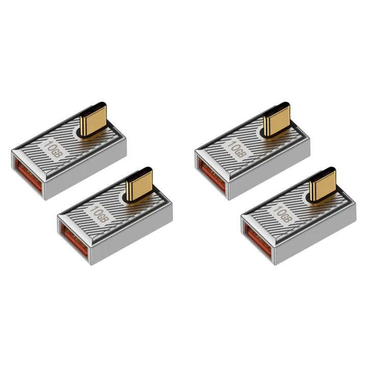 4Pcs 120W USB C to USB3.1 OTG 90° Adapter 10Gbps USBC Male to USB3.1 ...